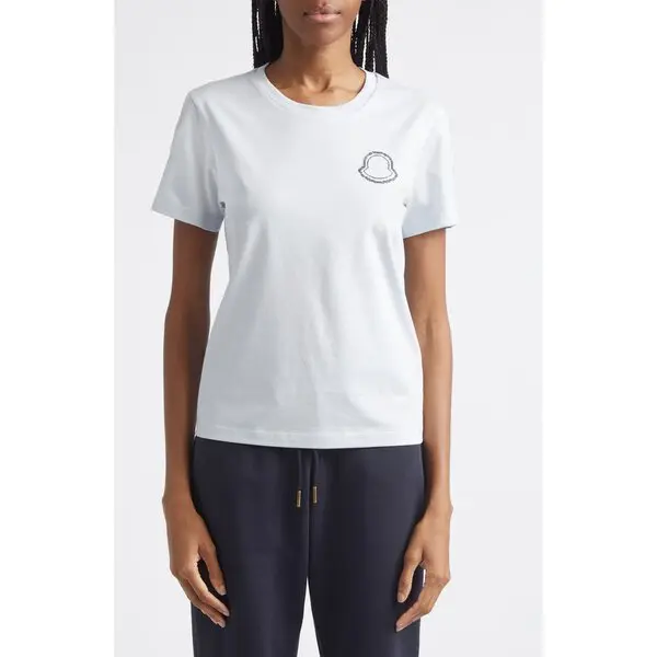 Moncler Cotton Jersey Graphic T-shirt - Blue