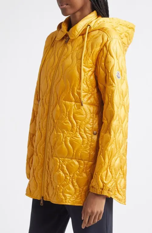 Moncler Balette Quilted Down Jacket With Removable Hood - Yellow
