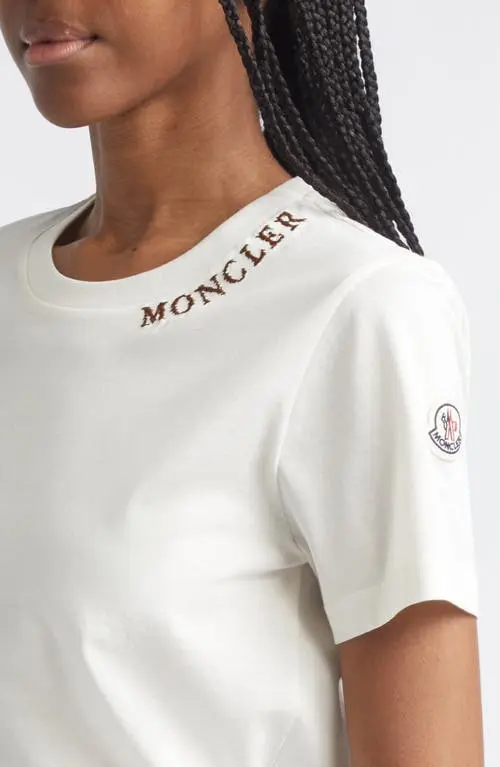 Moncler Logo Embroidered Cotton T-shirt