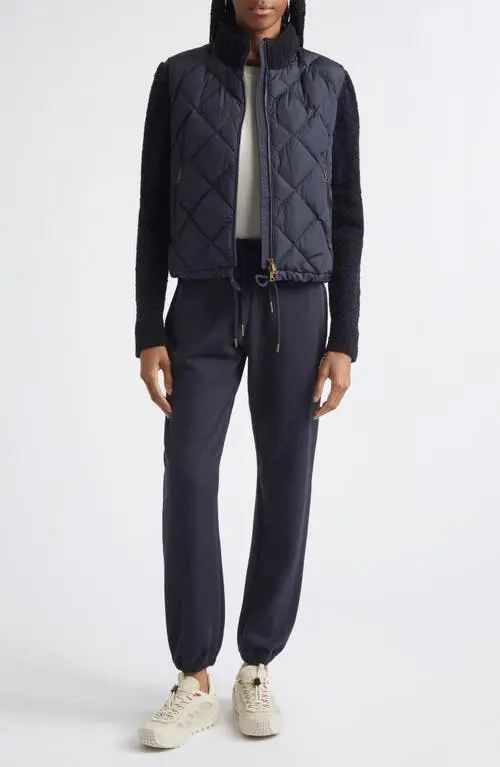 Moncler Chenille Sleeve Quilted Down Jacket