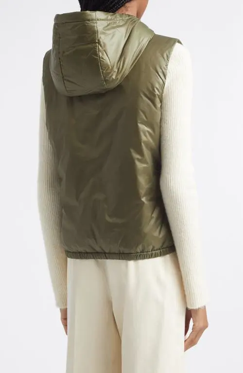Moncler Lansette Hooded Down Vest - Green