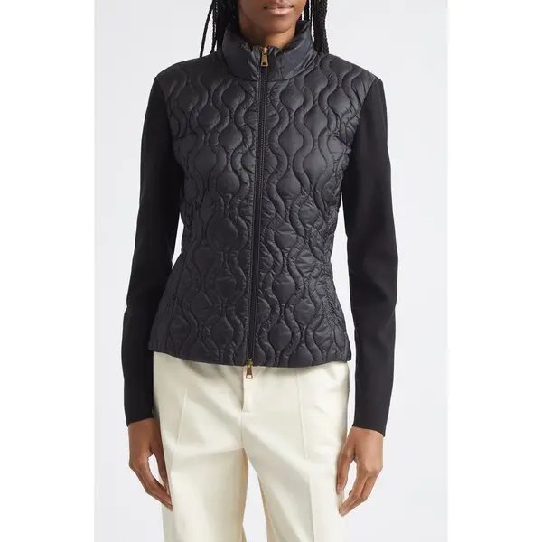 Moncler Mixed Media Down Cardigan