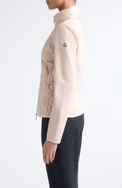 Moncler Mixed Media Down Cardigan - Pink