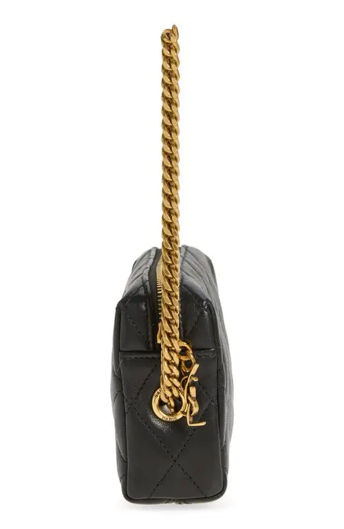 Saint Laurent Cassandre Bijou Matelassé Leather Wristlet