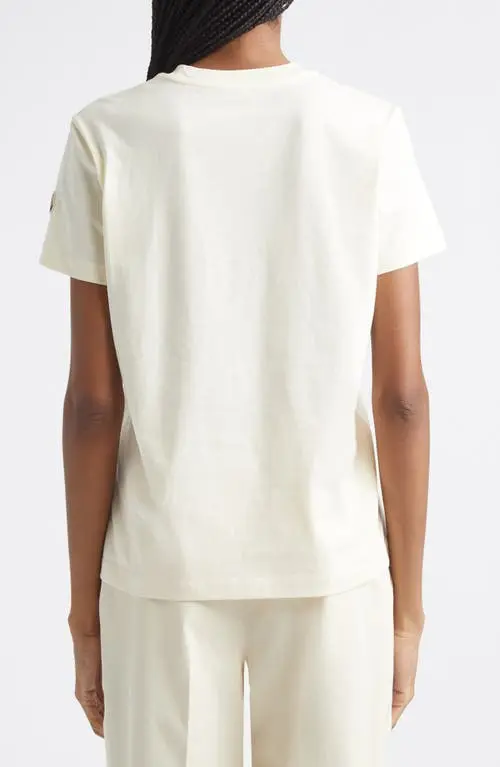 Moncler Cotton Jersey T-shirt With Raised Logo - Off White