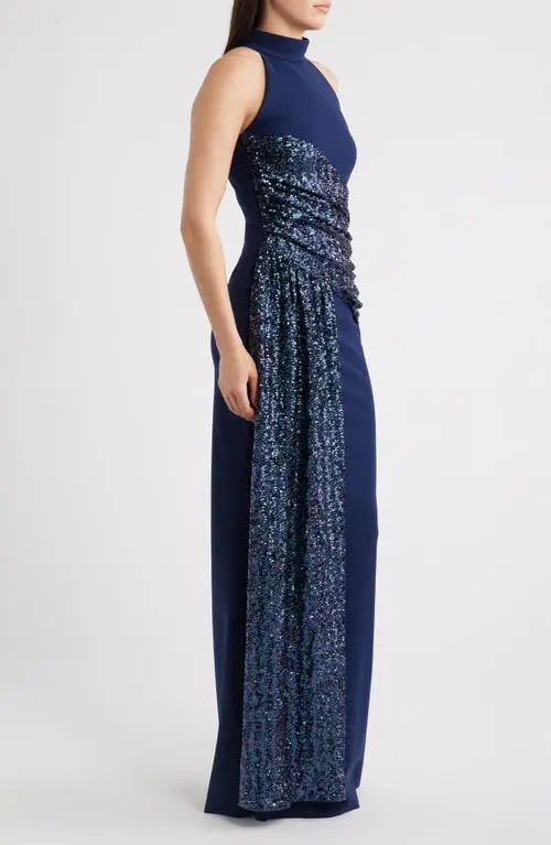 Chiara Boni La Petite Robe Virgo" Sequin Drape Mermaid Gown