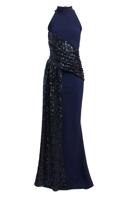 Chiara Boni La Petite Robe Virgo" Sequin Drape Mermaid Gown