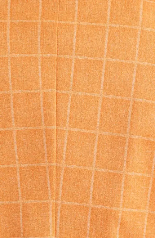 Johnston & Murphy Orange Windowpane Check Knit Sport Coat - Orange Plaid