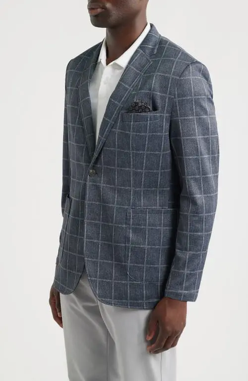 Johnston & Murphy Game Day Xc Flex Pinnacle Black Windowpane Check Knit Sport Coat