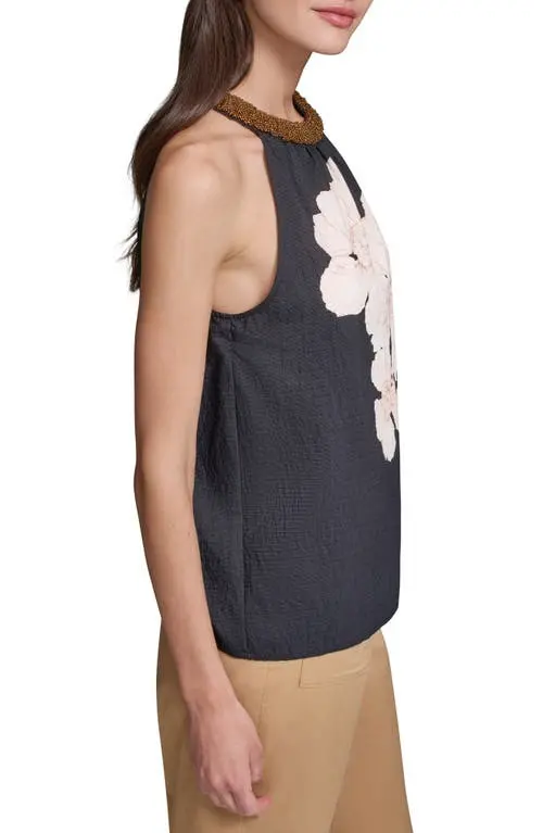 Karl Lagerfeld Paris Embellished Floral Sleeveless Top