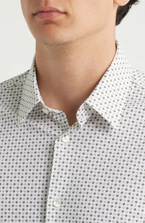 BOSS Roan Kent Slim Fit Short Sleeve Performance Button-up Shirt