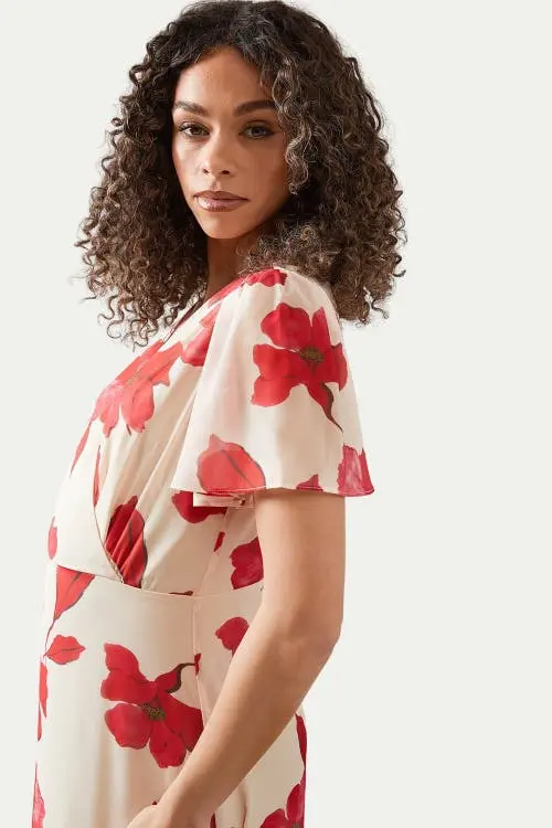 WALLIS Floral Frill Hem Chiffon Maxi Dress