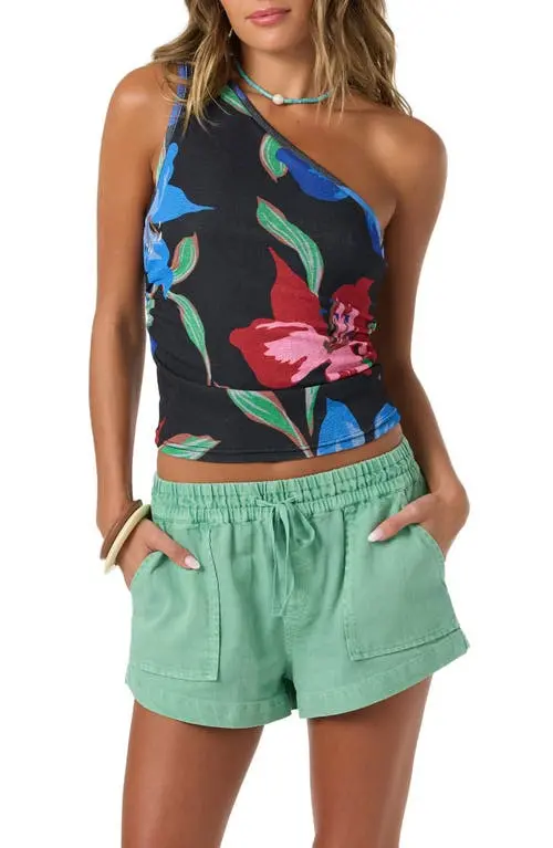 O'Neill Celeste Floral One-shoulder Top - Black