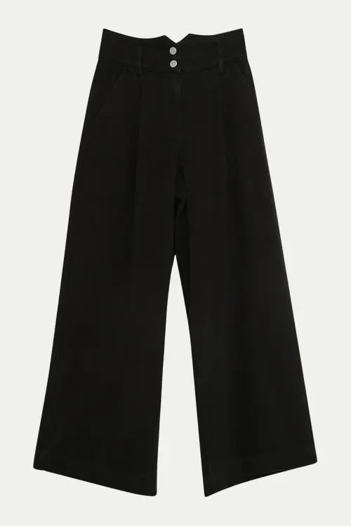 Karen Millen Petite High Waisted Wide Leg Jeans