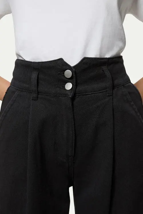 Karen Millen Petite High Waisted Wide Leg Jeans
