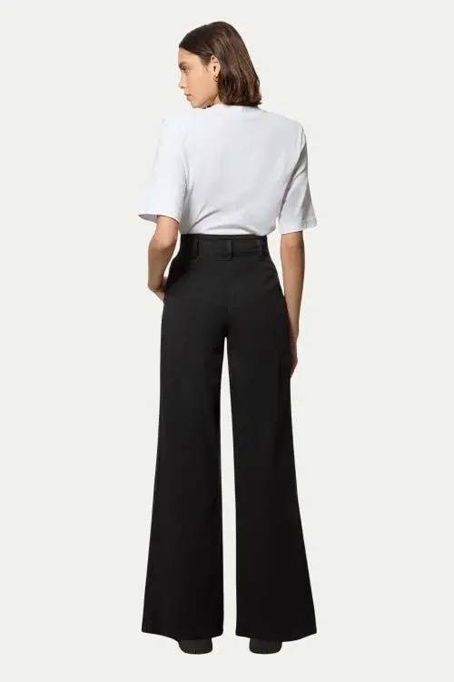 Karen Millen Petite High Waisted Wide Leg Jeans