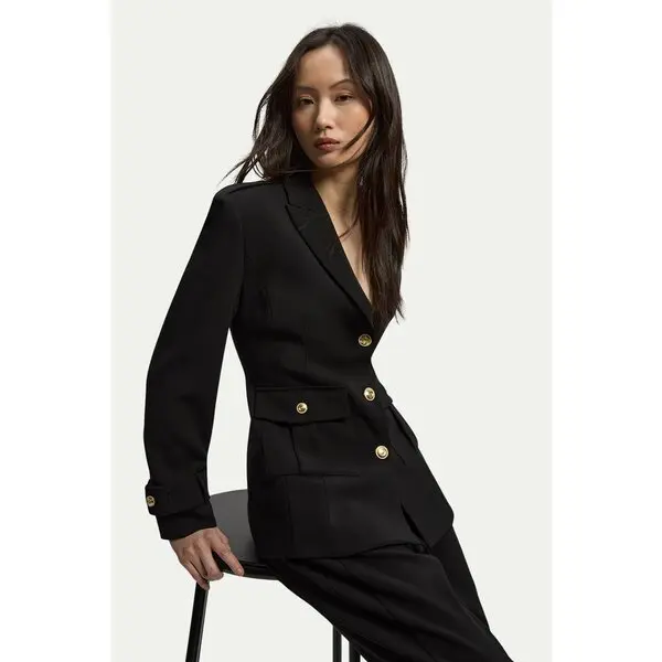 Karen Millen Military Single Breasted Blazer - Black
