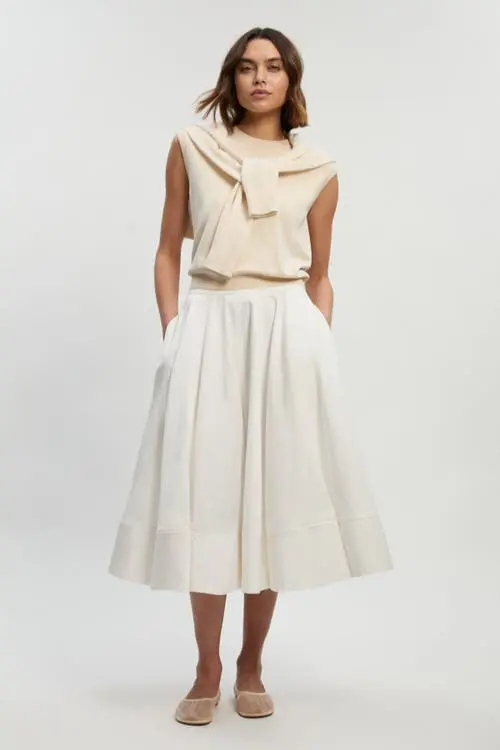 Karen Millen Cotton Tailored Midi Skirt