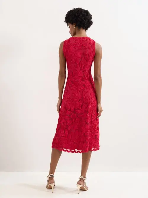 PHASE EIGHT Paloma Embroidered Fit & Flare Midi Dress