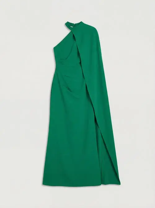 Karen Millen One Shoulder Cape Sleeve Maxi Dress