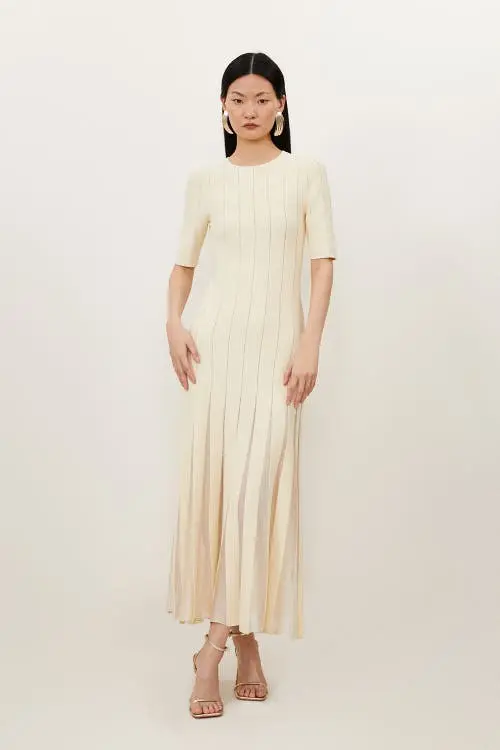 Karen Millen Petite Knit Midi Dress - Cream