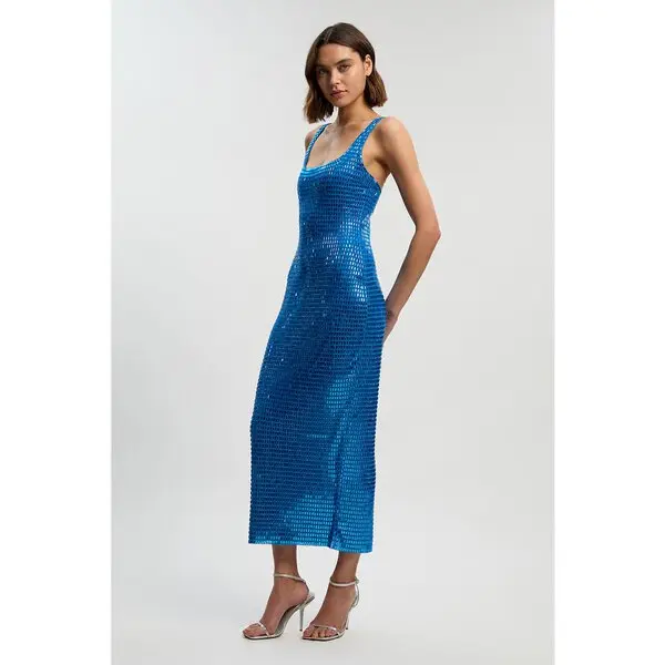 Karen Millen Embellished Midi Dress - Blue