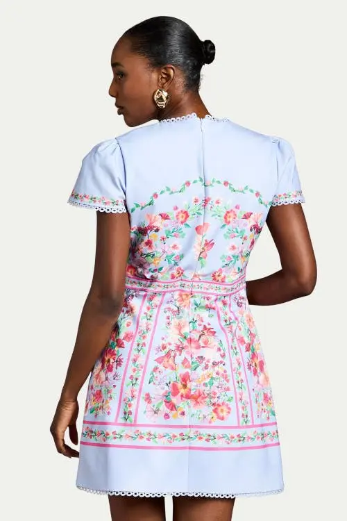 Coast Placement Print Short Sleeve Mini Dress