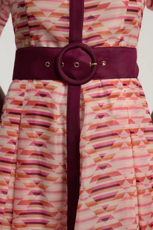 Karen Millen Geometric Print Midi Shirt Dress