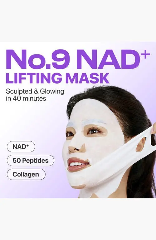 NUMBUZIN 4-pack No.9 Nad+ Bio Lifting-sil Full Face Mask & Lifting Band