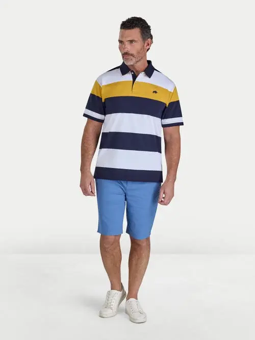 RAGING BULL Chestband Stripe Polo Shirt