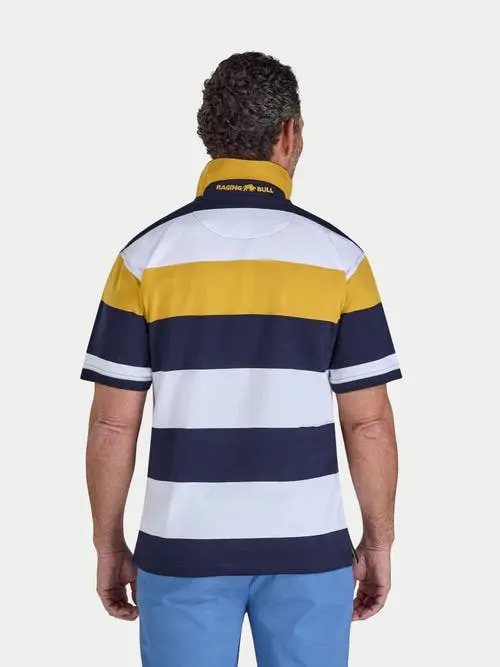 RAGING BULL Chestband Stripe Polo Shirt