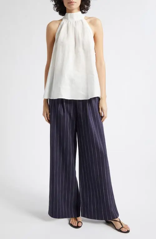 REISS Rae Stripe Belted Wide Leg Pants