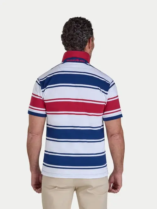 RAGING BULL Wide Stripe Jersey Polo Shirt