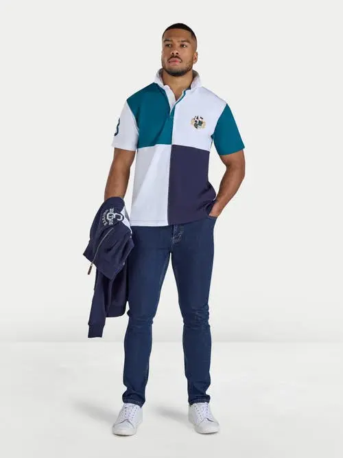 RAGING BULL Cut & Sew Harlequin Rugby Shirt