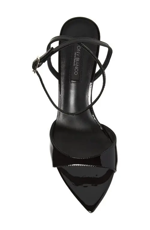 TONY BIANCO Silver Stiletto Sandals - Black