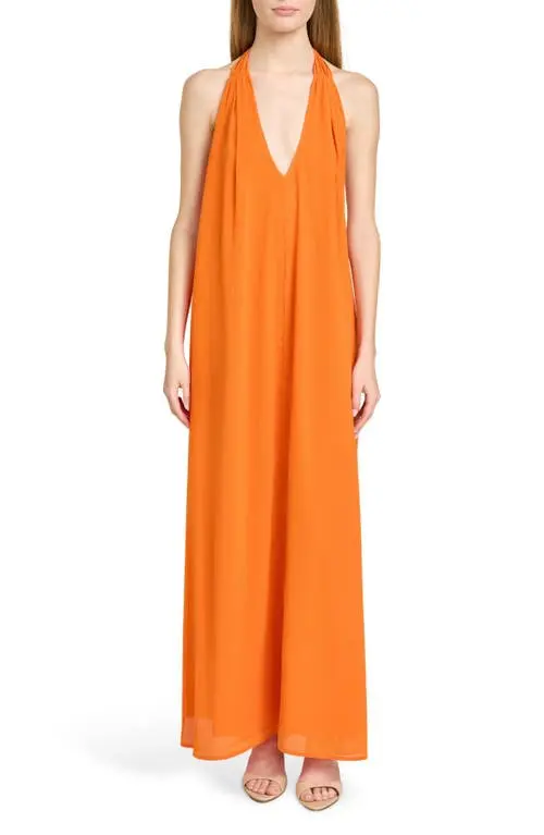 WAYF X Hannah Lovey Porter Solana Halter Maxi Dress - Orange