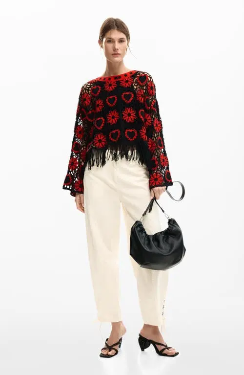 Desigual Fringe Sweater