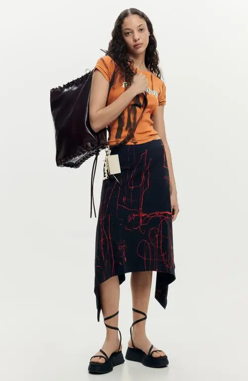 Desigual Printed Handkerchief Hem Skirt