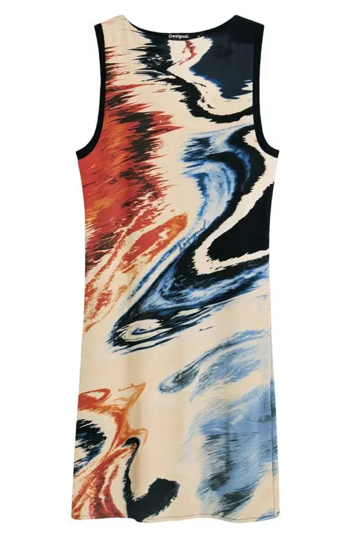 Desigual Sleeveless Abstract Print Mini Dress