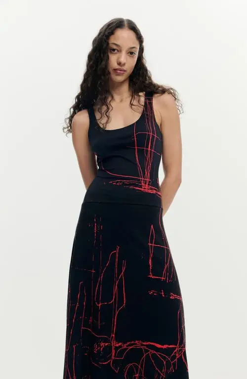 Desigual Abstract Print Sleeveless A-line Dress