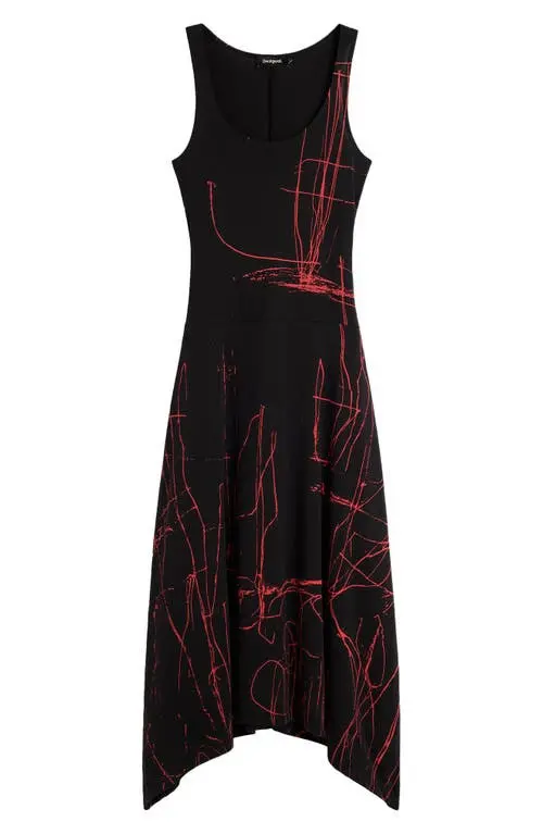 Desigual Abstract Print Sleeveless A-line Dress
