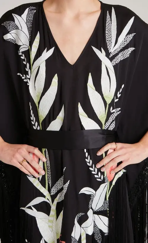 TEMPERLEY LONDON Madeline Kaftan - Black