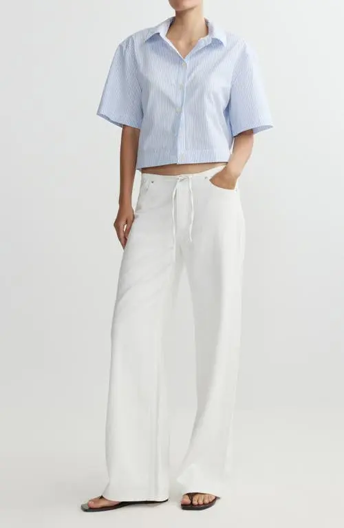 DL1961 Carlee Stripe Woven Crop Top