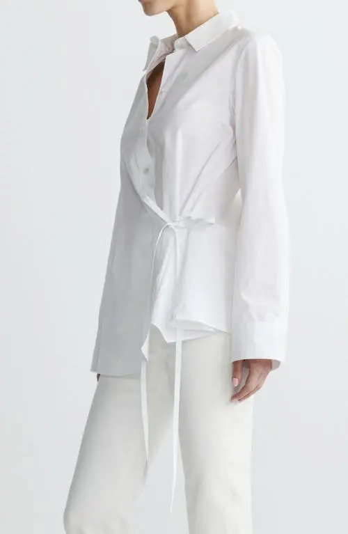 DL1961 Agnes Side Tie Cotton Button-up Shirt