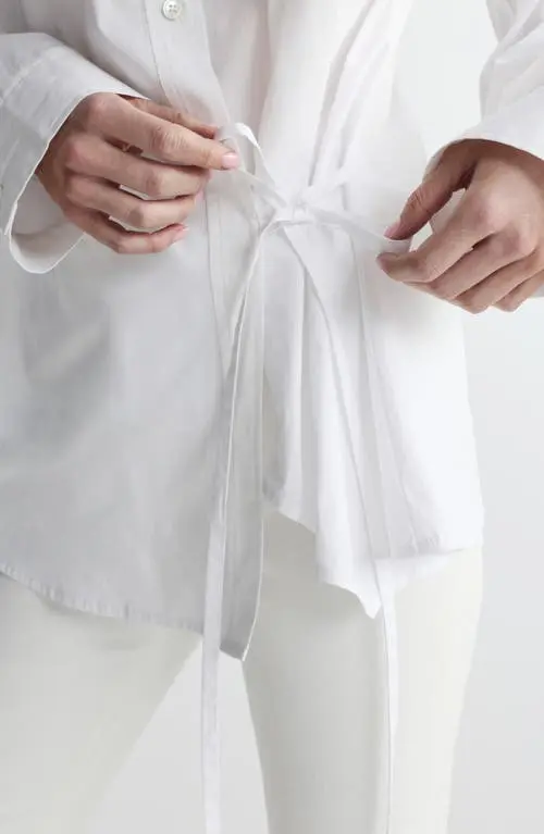 DL1961 Agnes Side Tie Cotton Button-up Shirt
