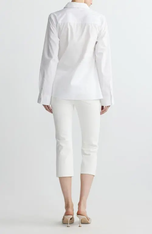 DL1961 Agnes Side Tie Cotton Button-up Shirt