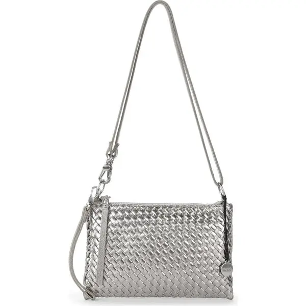 THE SAK Vita Hand Woven Leather Crossbody Wristlet - Pyrite Woven