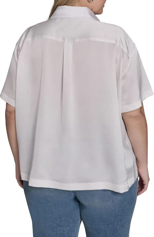 Karl Lagerfeld Paris Floral Placement Print Button-up Shirt