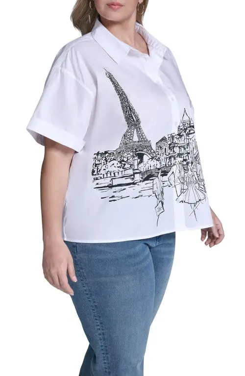 Karl Lagerfeld Paris Printed Button-up Shirt
