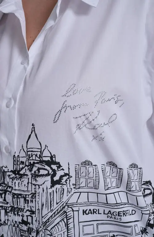 Karl Lagerfeld Paris Printed Button-up Shirt